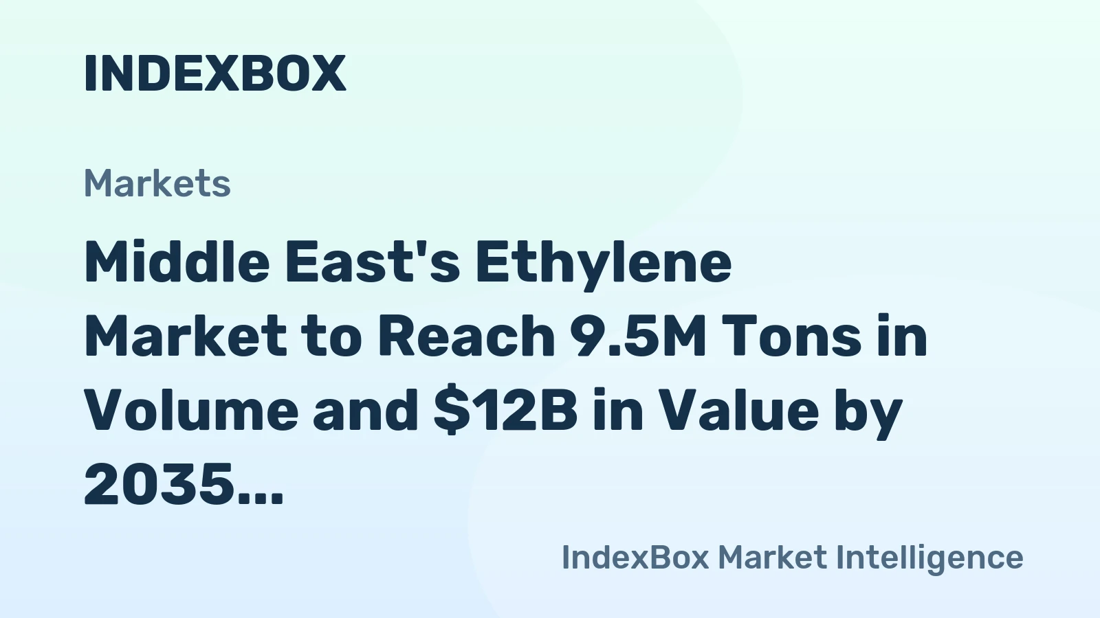 Middle East's Ethylene Market to Reach 9.5M Tons in Volume and $12B in Value by 2035, Fueled by Increasing Demand