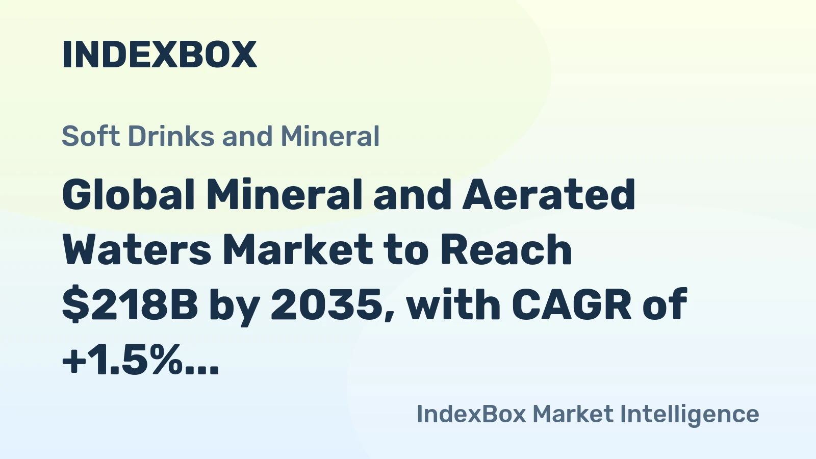 Global Mineral and Aerated Waters Market to Reach $218B by 2035, with CAGR of +1.5% in Value Terms