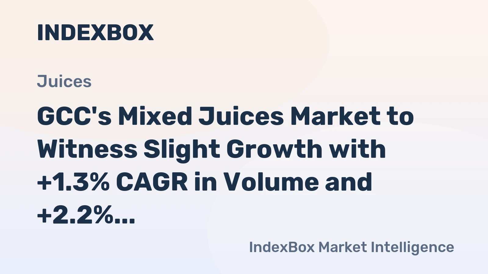 GCC's Mixed Juices Market to Witness Slight Growth with +1.3% CAGR in Volume and +2.2% CAGR in Value by 2035