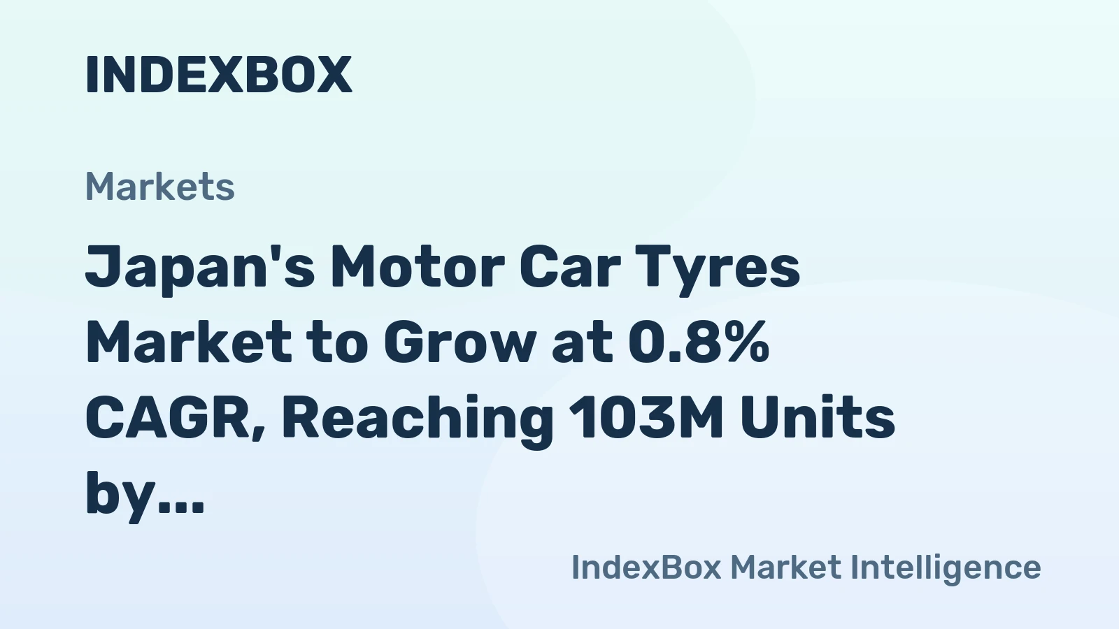 Japan's Motor Car Tyres Market to Grow at 0.8% CAGR, Reaching 103M Units by 2035