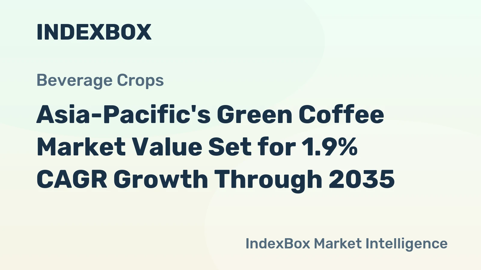 Asia-Pacific's Green Coffee Market Value Set for 1.9% CAGR Growth Through 2035