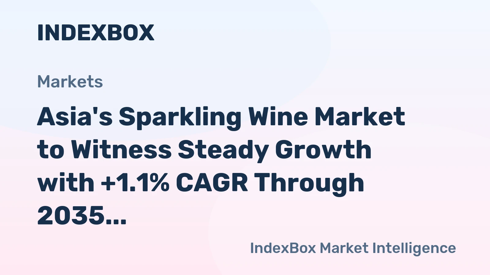 Asia's Sparkling Wine Market to Witness Steady Growth with +1.1% CAGR Through 2035, Reaching $16.1B in Value
