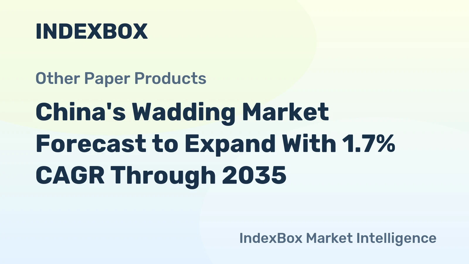 China's Wadding Market Forecast to Expand With 1.7% CAGR Through 2035