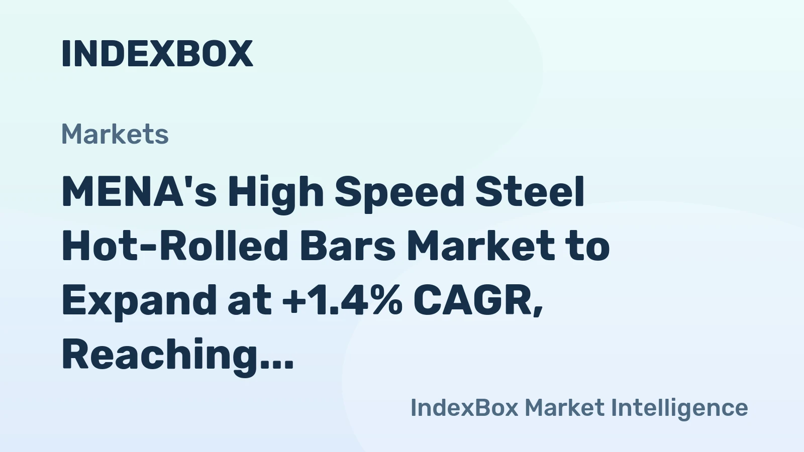 MENA's High Speed Steel Hot-Rolled Bars Market to Expand at +1.4% CAGR, Reaching 2.1M Tons by 2035