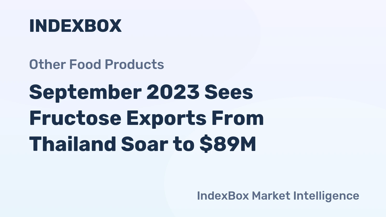 September 2023 Sees Fructose Exports From Thailand Soar to $89M