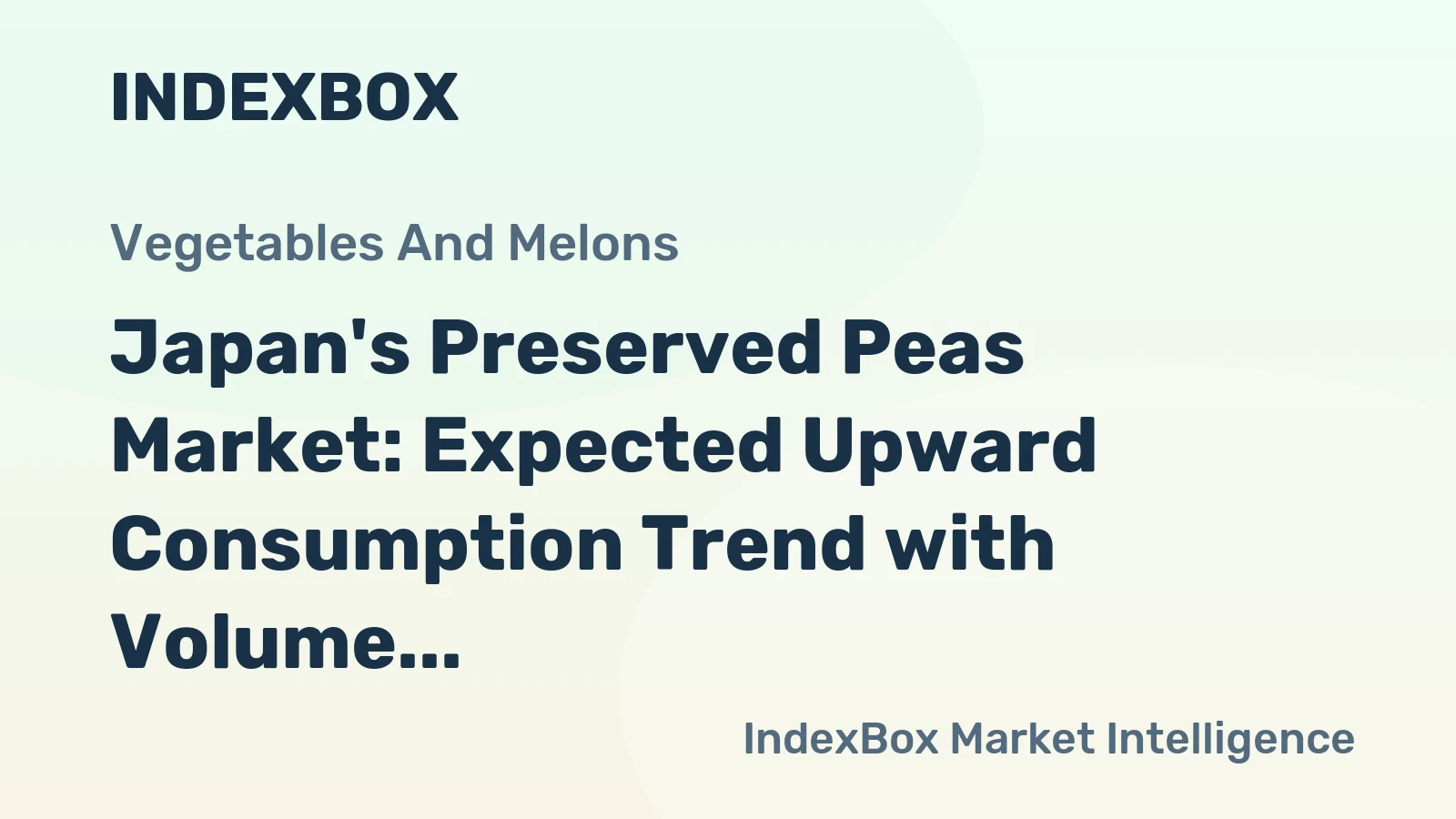 Japan's Preserved Peas Market: Expected Upward Consumption Trend with Volume Reaching 95K Tons and Value to $903M by 2035