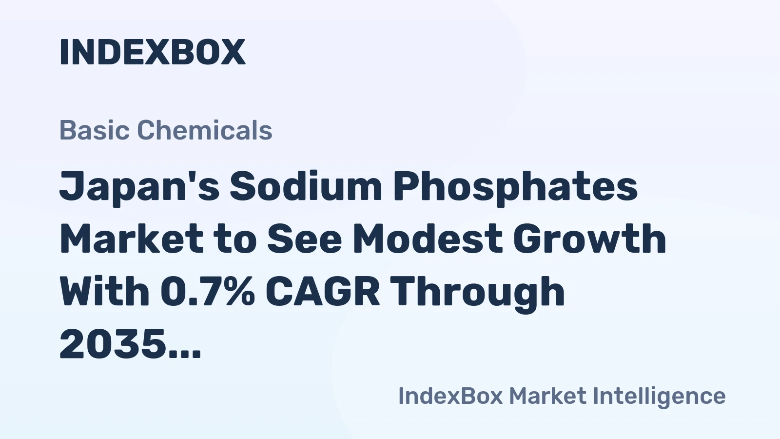 Japan's Sodium Phosphates Market to See Modest Growth With 0.7% CAGR Through 2035