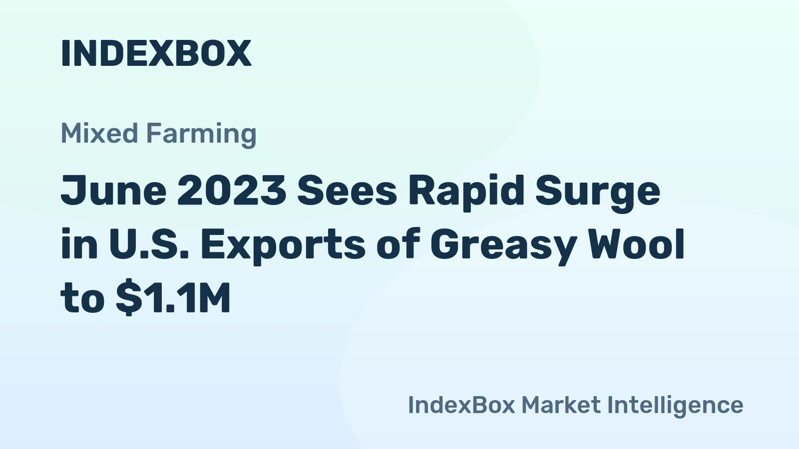 June 2023 Sees Rapid Surge in U.S. Exports of Greasy Wool to $1.1M