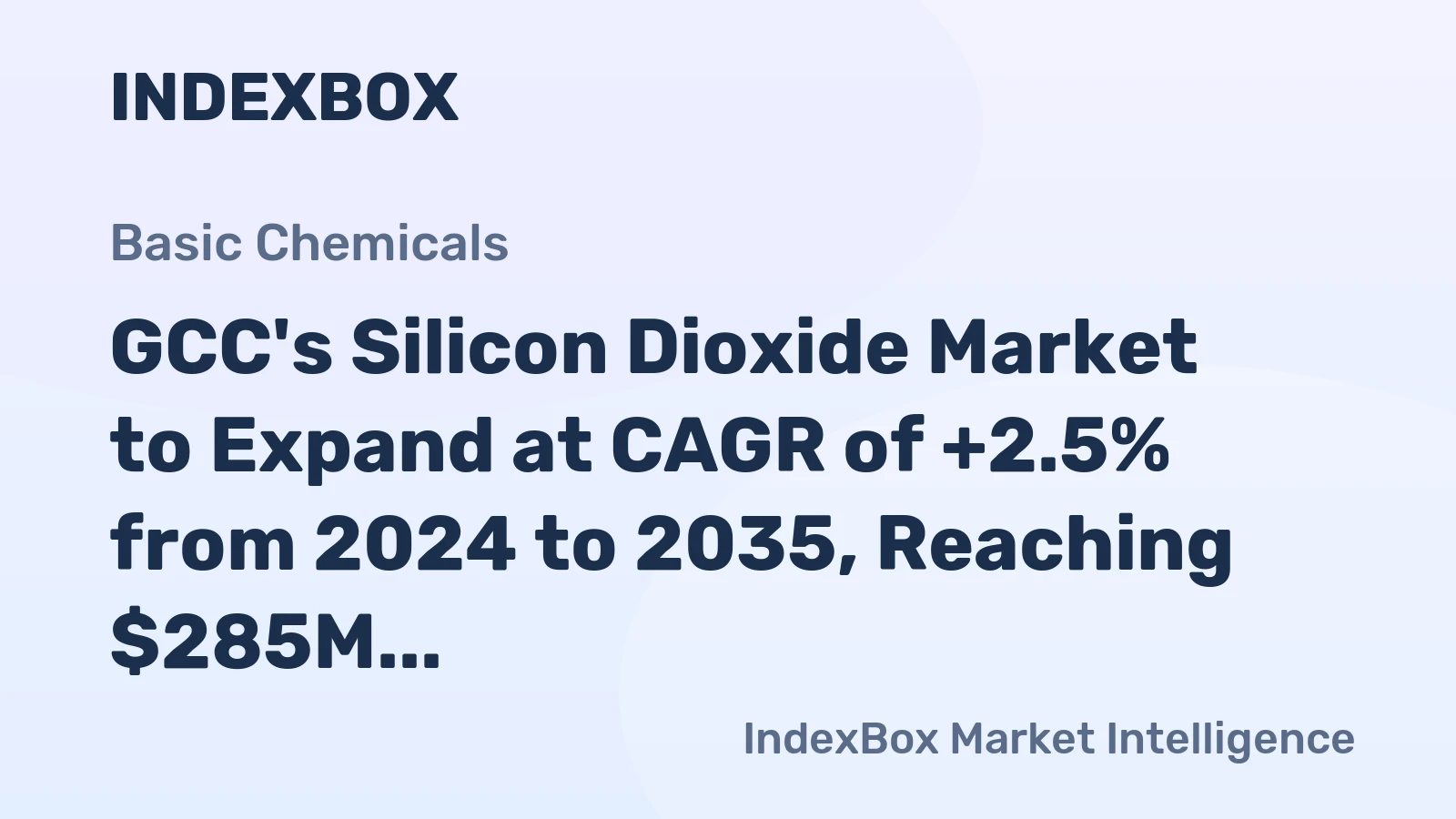GCC's Silicon Dioxide Market to Expand at CAGR of +2.5% from 2024 to 2035, Reaching $285M by 2035