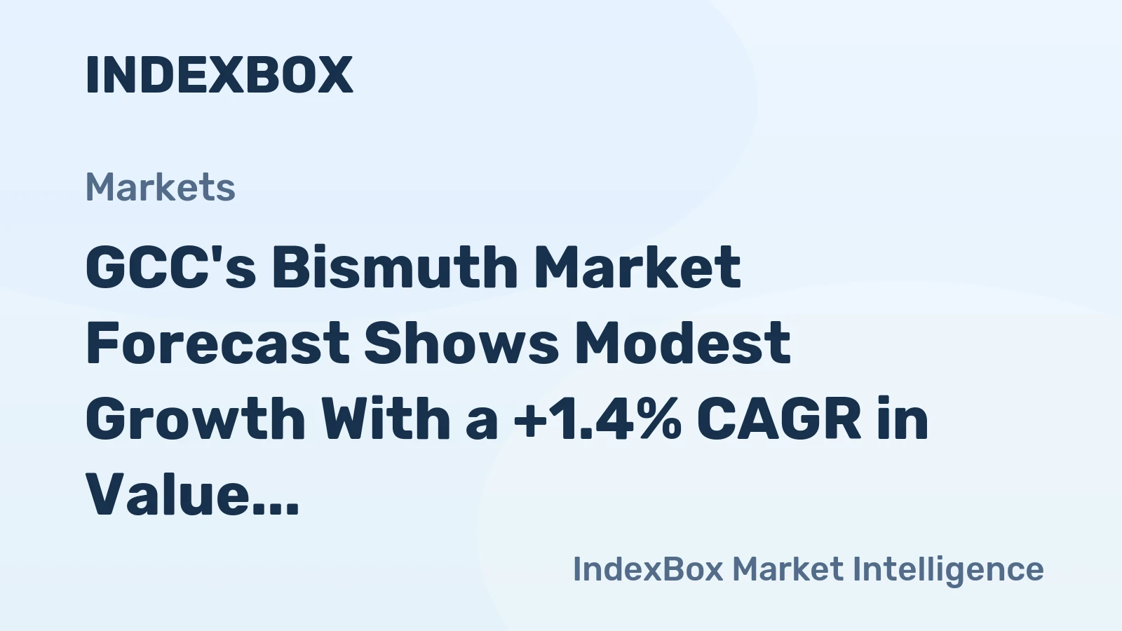 GCC's Bismuth Market Forecast Shows Modest Growth With a +1.4% CAGR in Value Through 2035