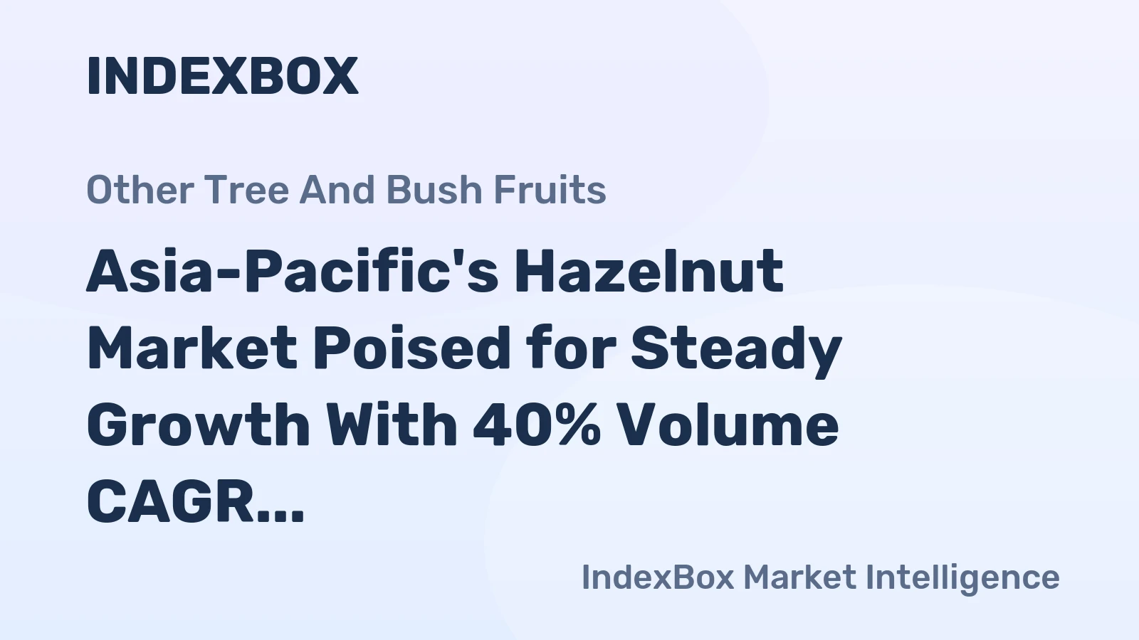 Asia-Pacific's Hazelnut Market Poised for Steady Growth With 40% Volume CAGR Forecast