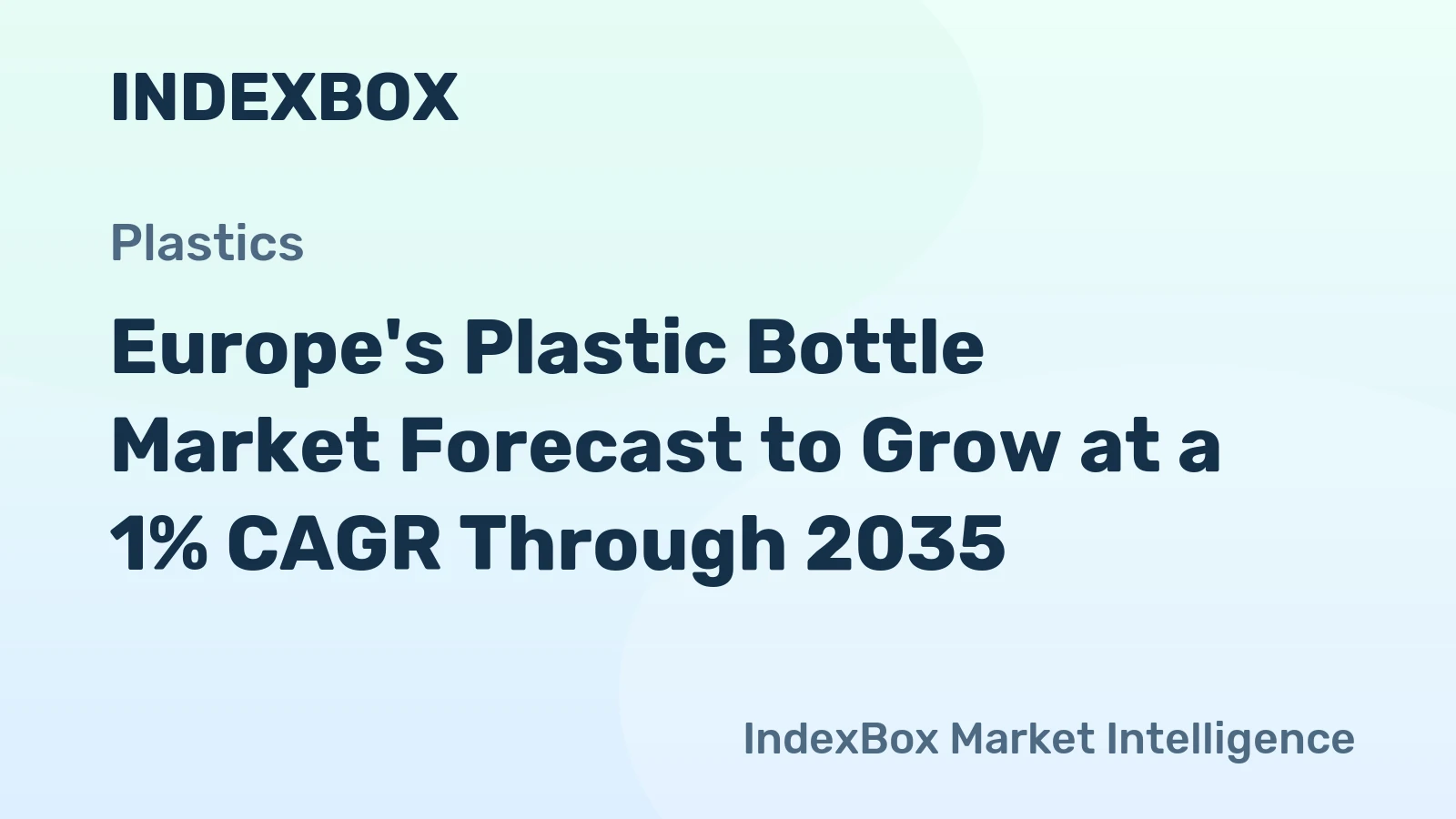 Europe's Plastic Bottle Market Forecast to Grow at a 1% CAGR Through 2035