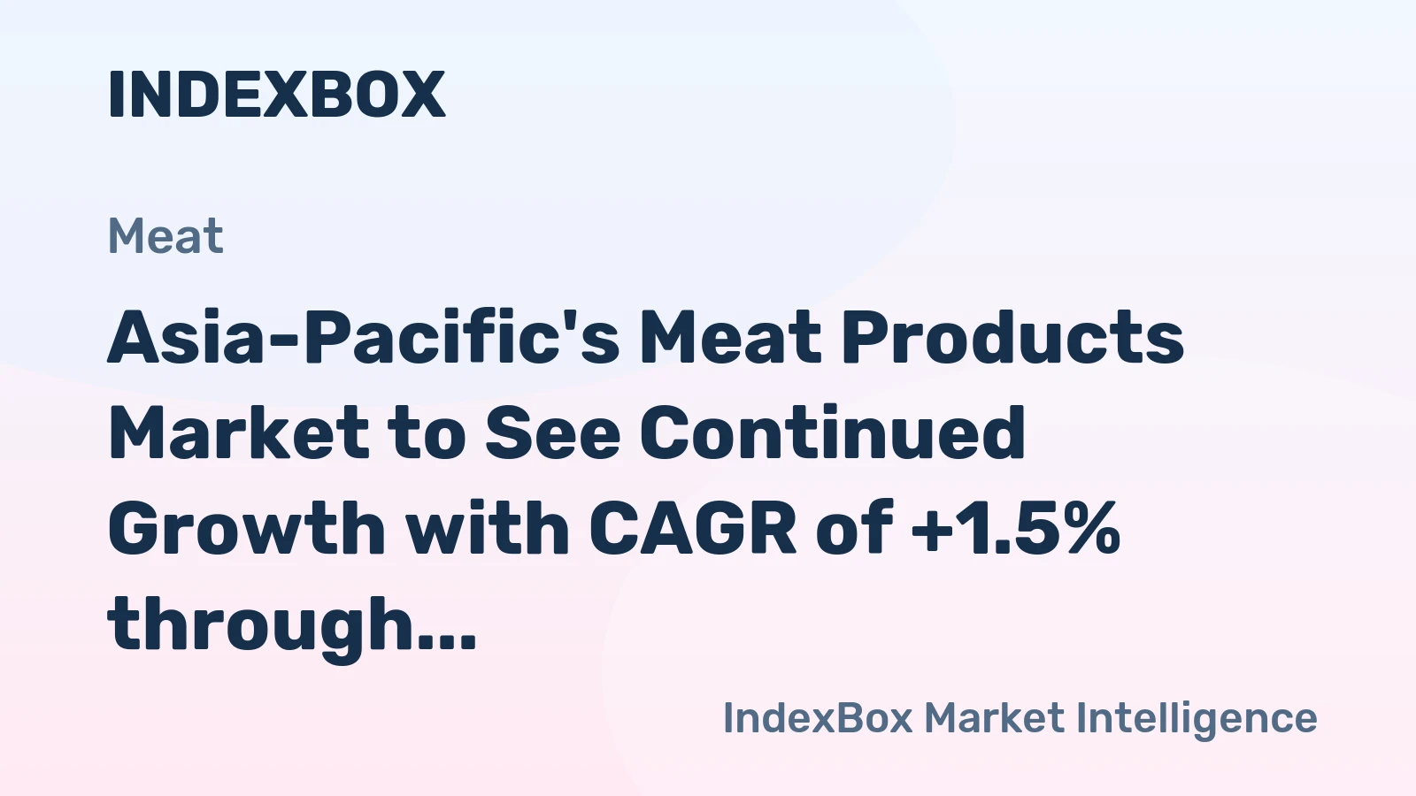 Asia-Pacific's Meat Products Market to See Continued Growth with CAGR of +1.5% through 2035