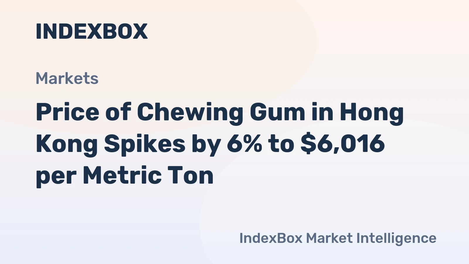 Price of Chewing Gum in Hong Kong Spikes by 6% to $6,016 per Metric Ton