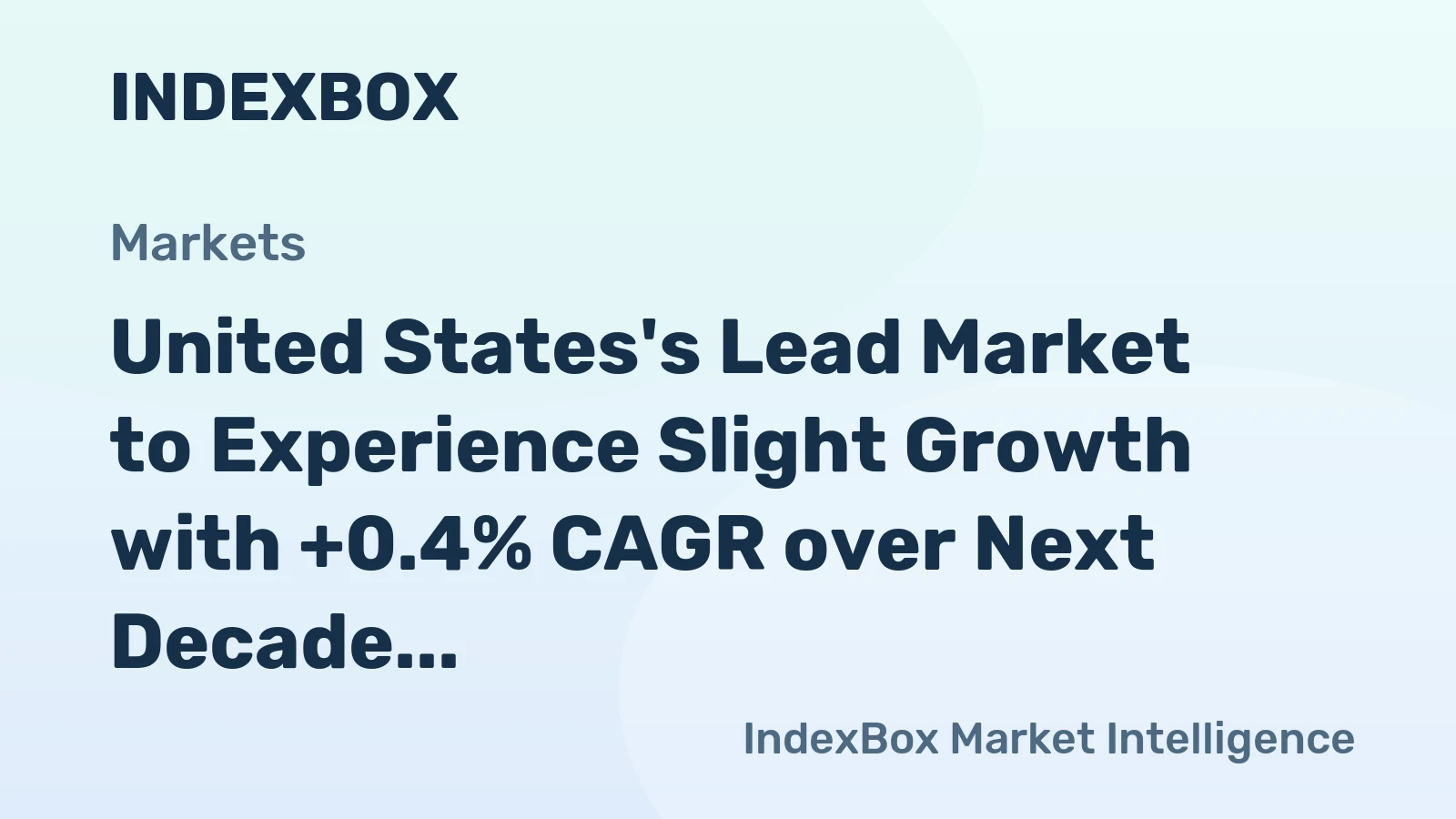 United States's Lead Market to Experience Slight Growth with +0.4% CAGR over Next Decade
