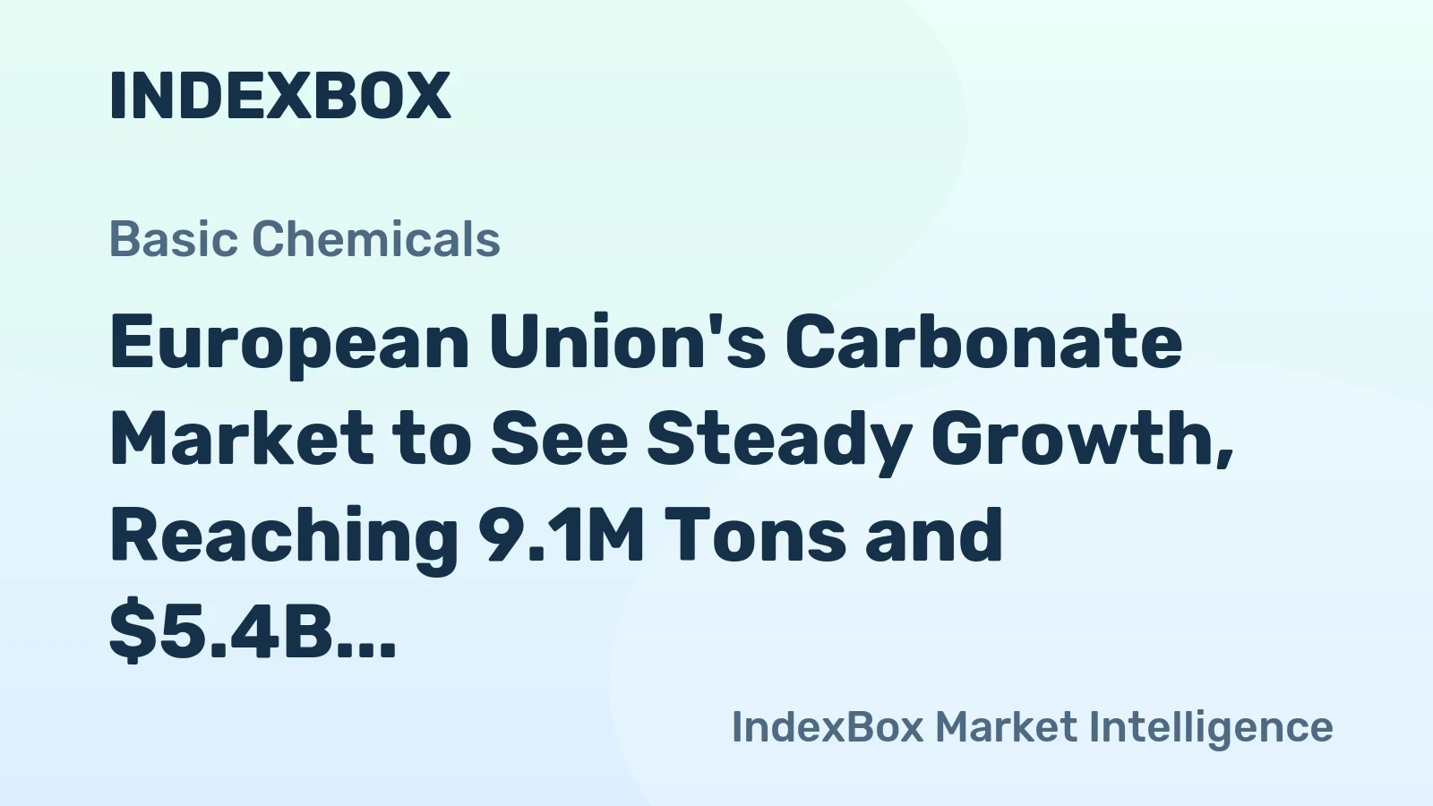 European Union's Carbonate Market to See Steady Growth, Reaching 9.1M Tons and $5.4B by 2035