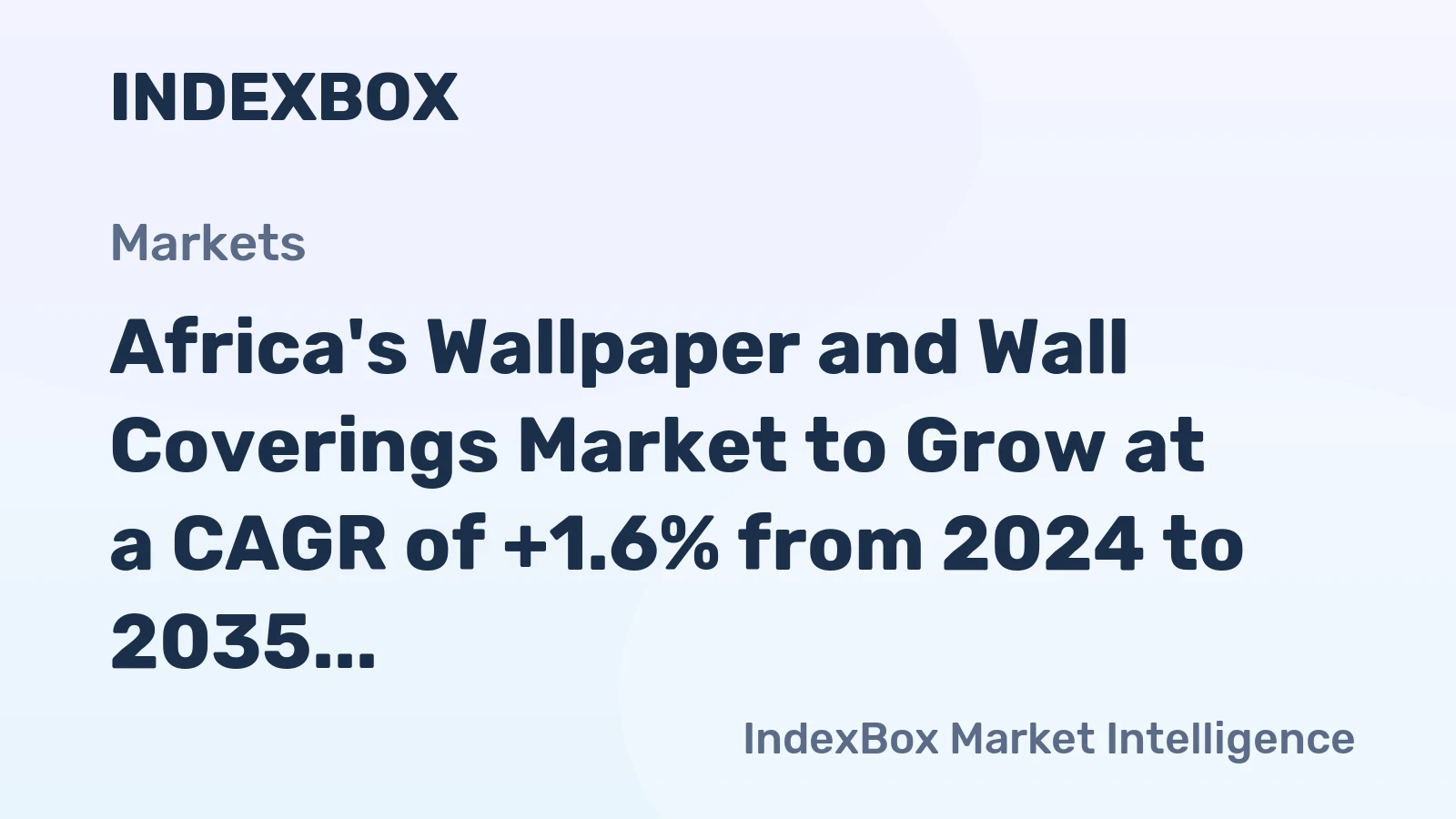 Africa's Wallpaper and Wall Coverings Market to Grow at a CAGR of +1.6% from 2024 to 2035, Reaching 63K Tons