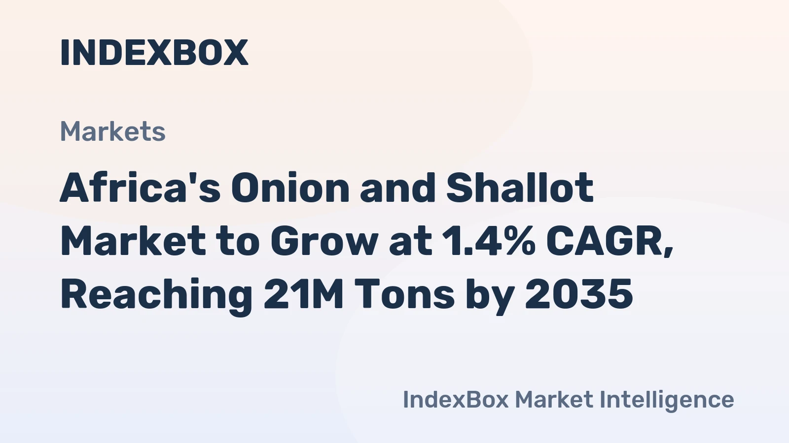 Africa's Onion and Shallot Market to Grow at 1.4% CAGR, Reaching 21M Tons by 2035