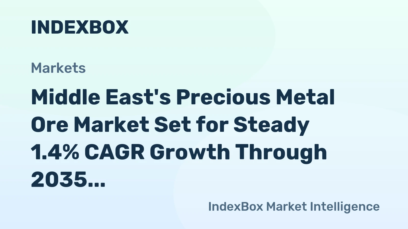 Middle East's Precious Metal Ore Market Set for Steady 1.4% CAGR Growth Through 2035