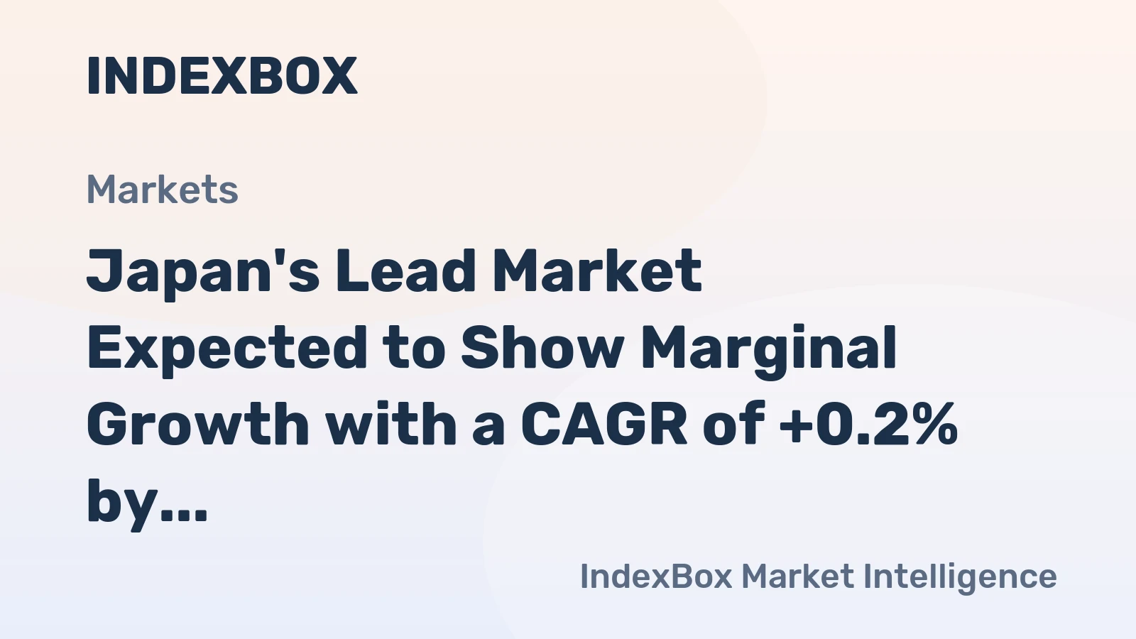 Japan's Lead Market Expected to Show Marginal Growth with a CAGR of +0.2% by 2035
