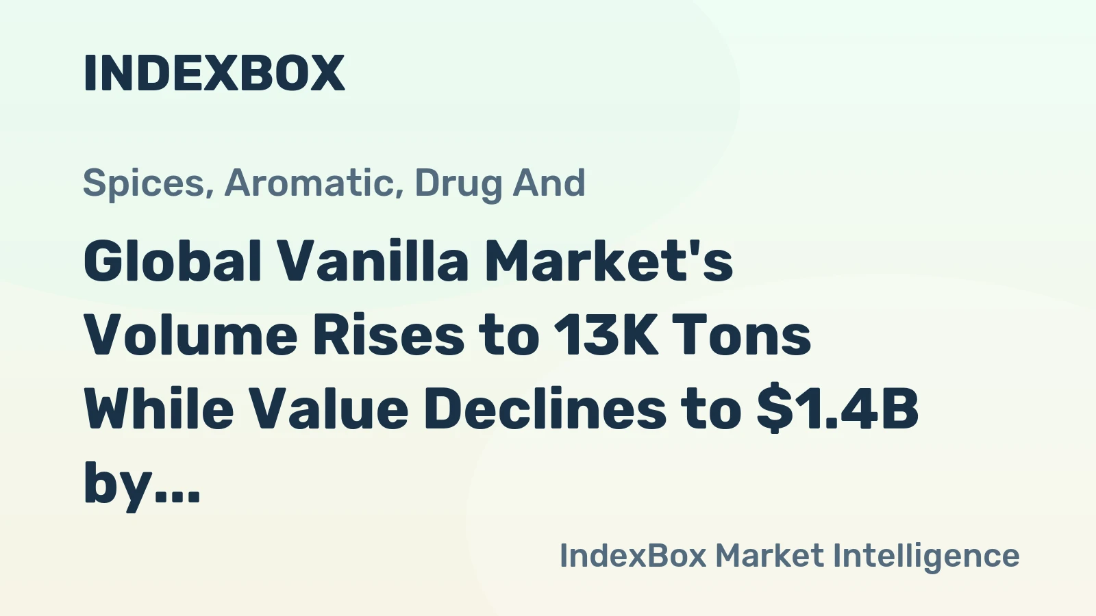 Global Vanilla Market's Volume Rises to 13K Tons While Value Declines to $1.4B by 2035
