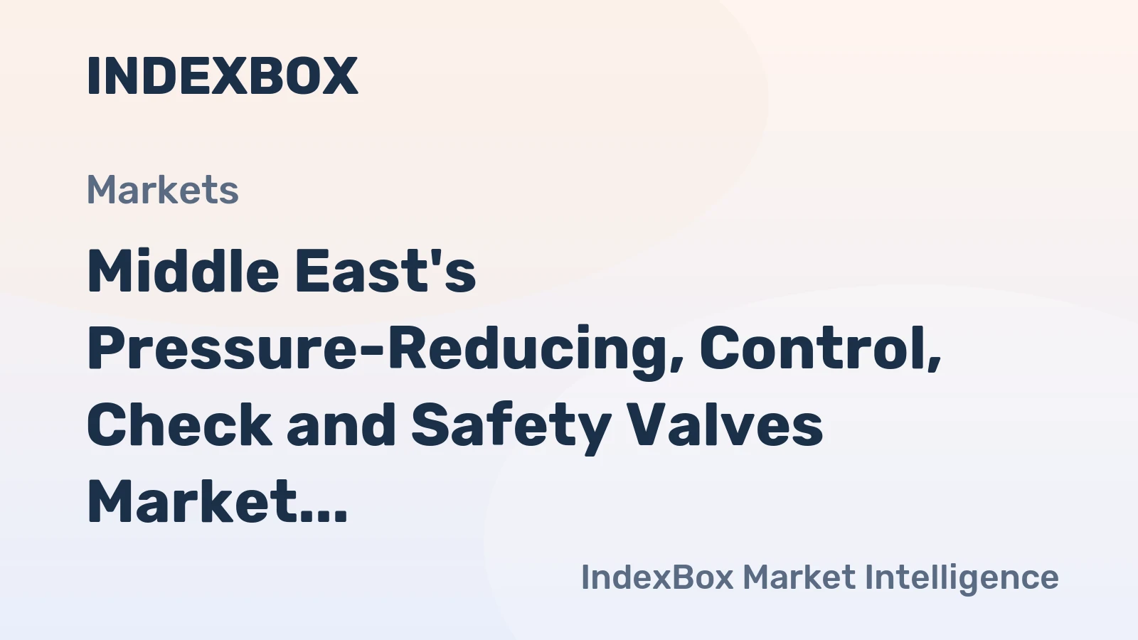 Middle East's Pressure-Reducing, Control, Check and Safety Valves Market to Grow at +2.8% CAGR, Reaching $1.6B by 2035