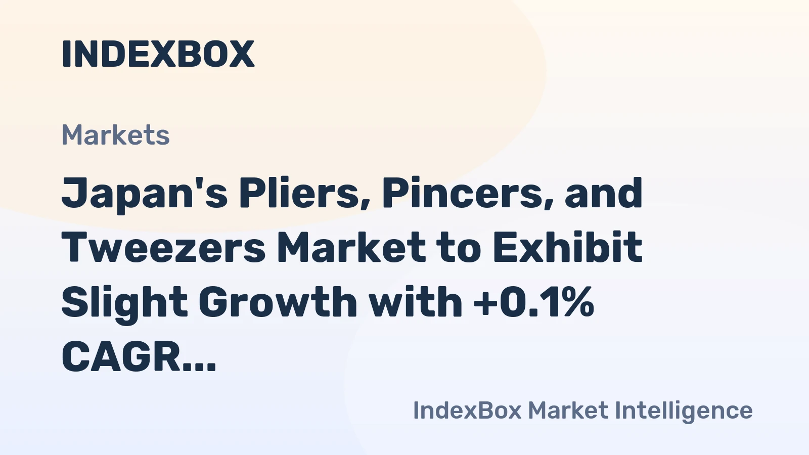 Japan's Pliers, Pincers, and Tweezers Market to Exhibit Slight Growth with +0.1% CAGR from 2024-2035