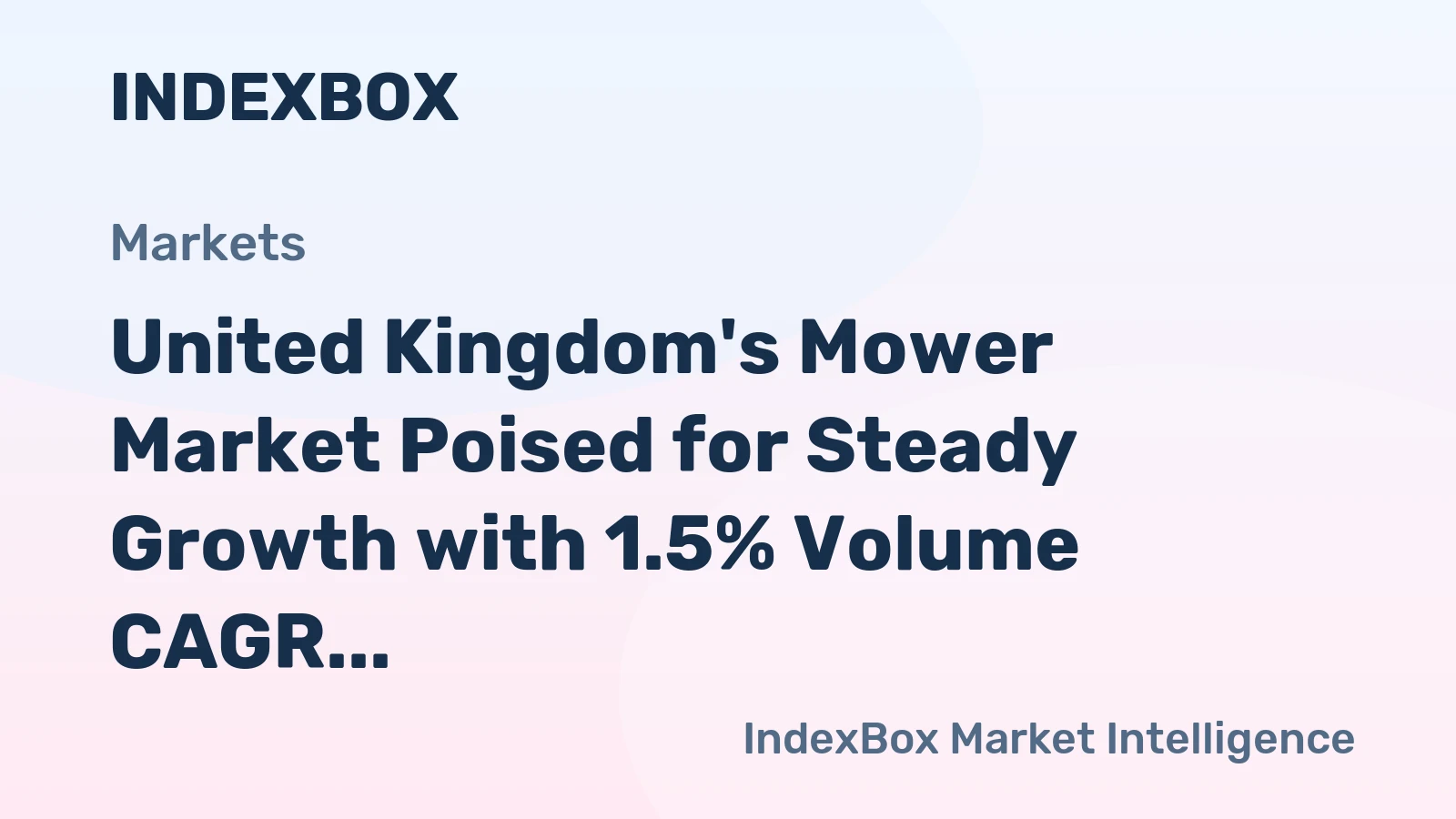 United Kingdom's Mower Market Poised for Steady Growth with 1.5% Volume CAGR