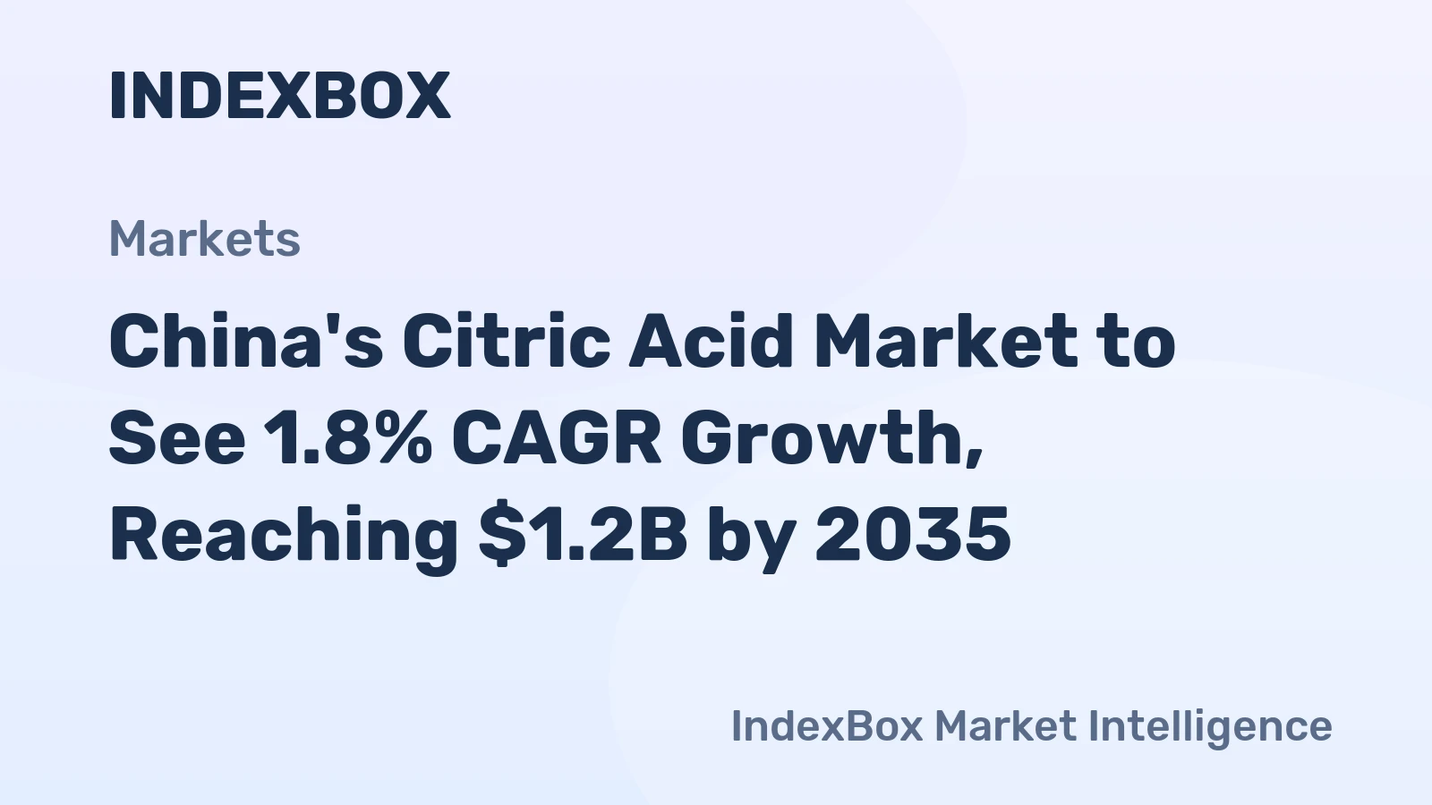 China's Citric Acid Market to See 1.8% CAGR Growth, Reaching $1.2B by 2035