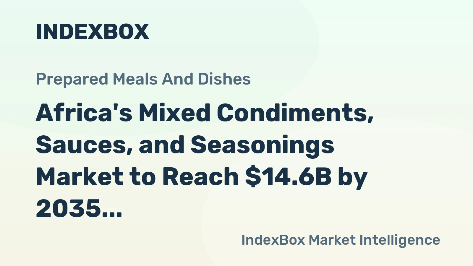 Africa's Mixed Condiments, Sauces, and Seasonings Market to Reach $14.6B by 2035 with +0.8% CAGR