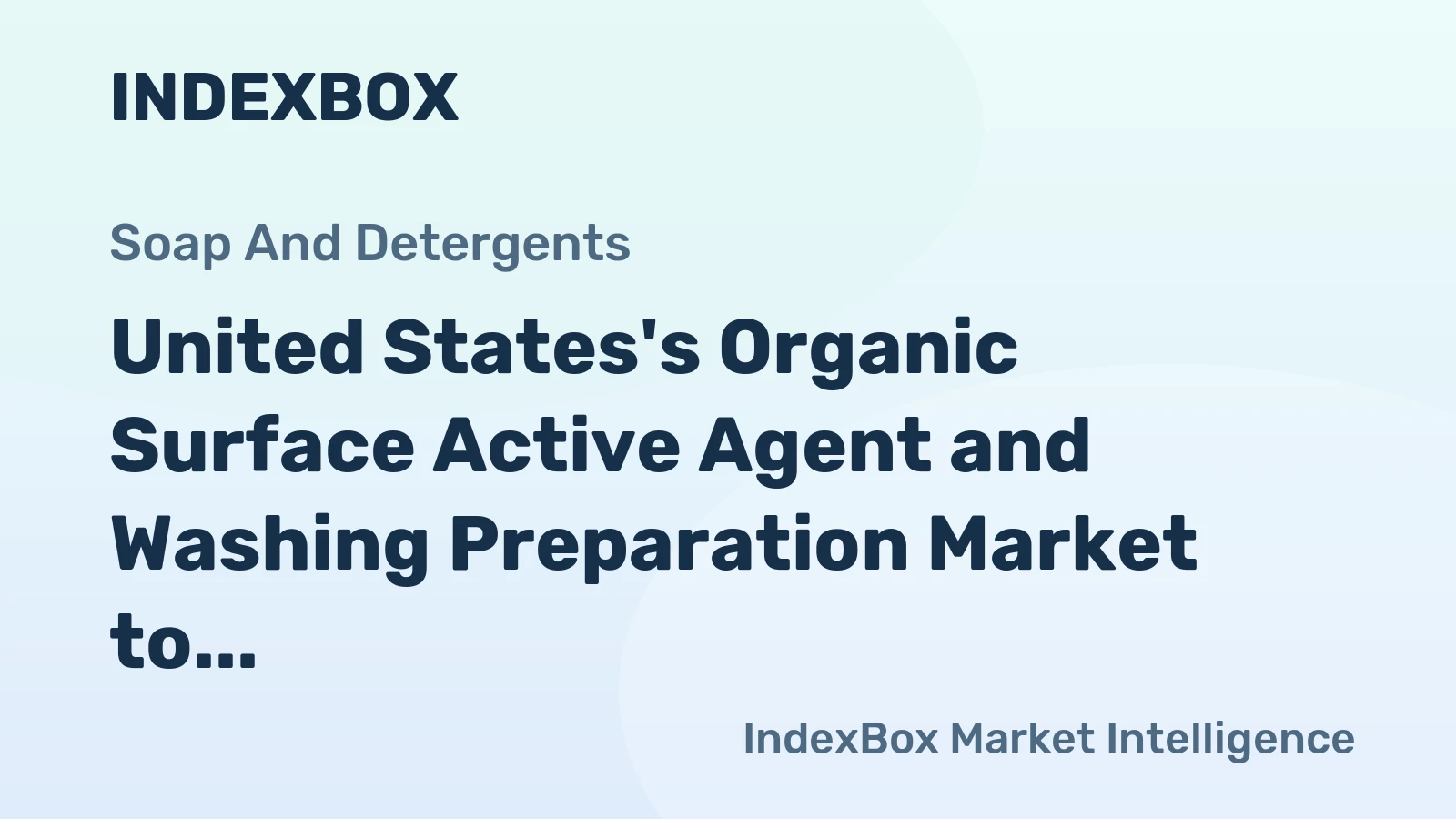 United States's Organic Surface Active Agent and Washing Preparation Market to Decline at -0.4% CAGR from 2024 to 2035