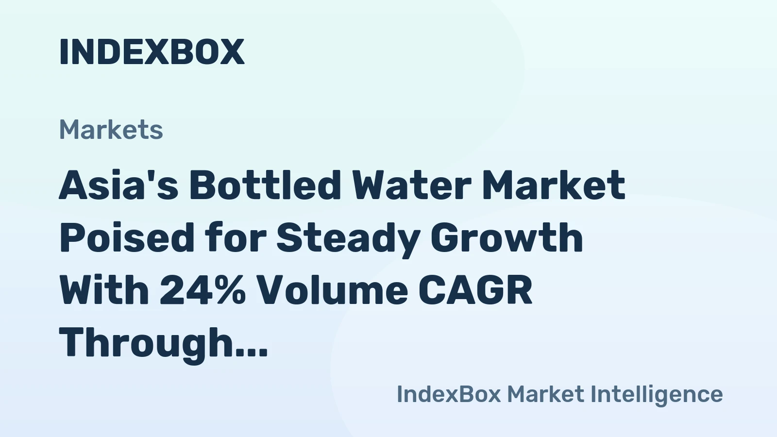 Asia's Bottled Water Market Poised for Steady Growth With 24% Volume CAGR Through 2035