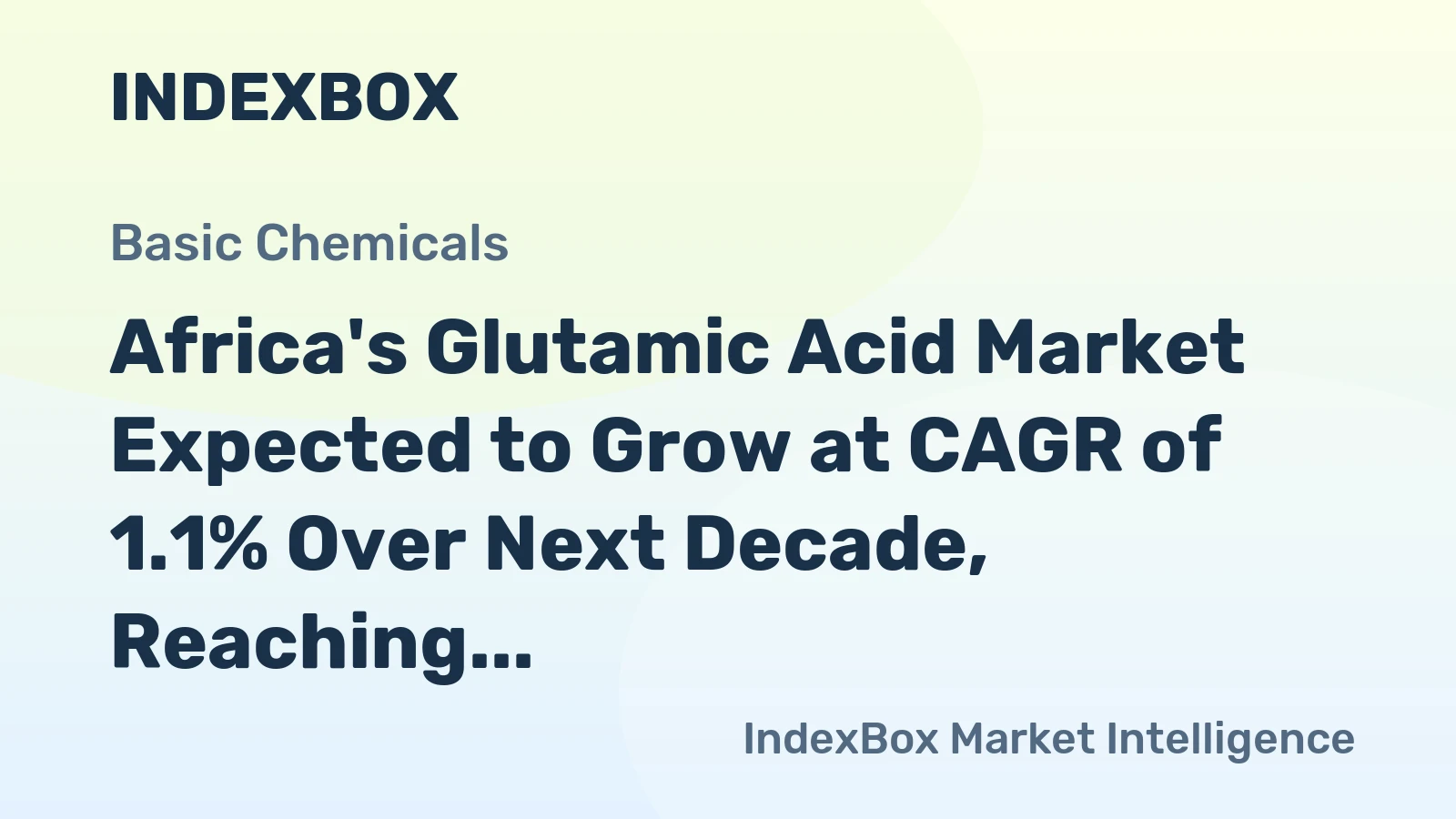 Africa's Glutamic Acid Market Expected to Grow at CAGR of 1.1% Over Next Decade, Reaching $300M by 2035