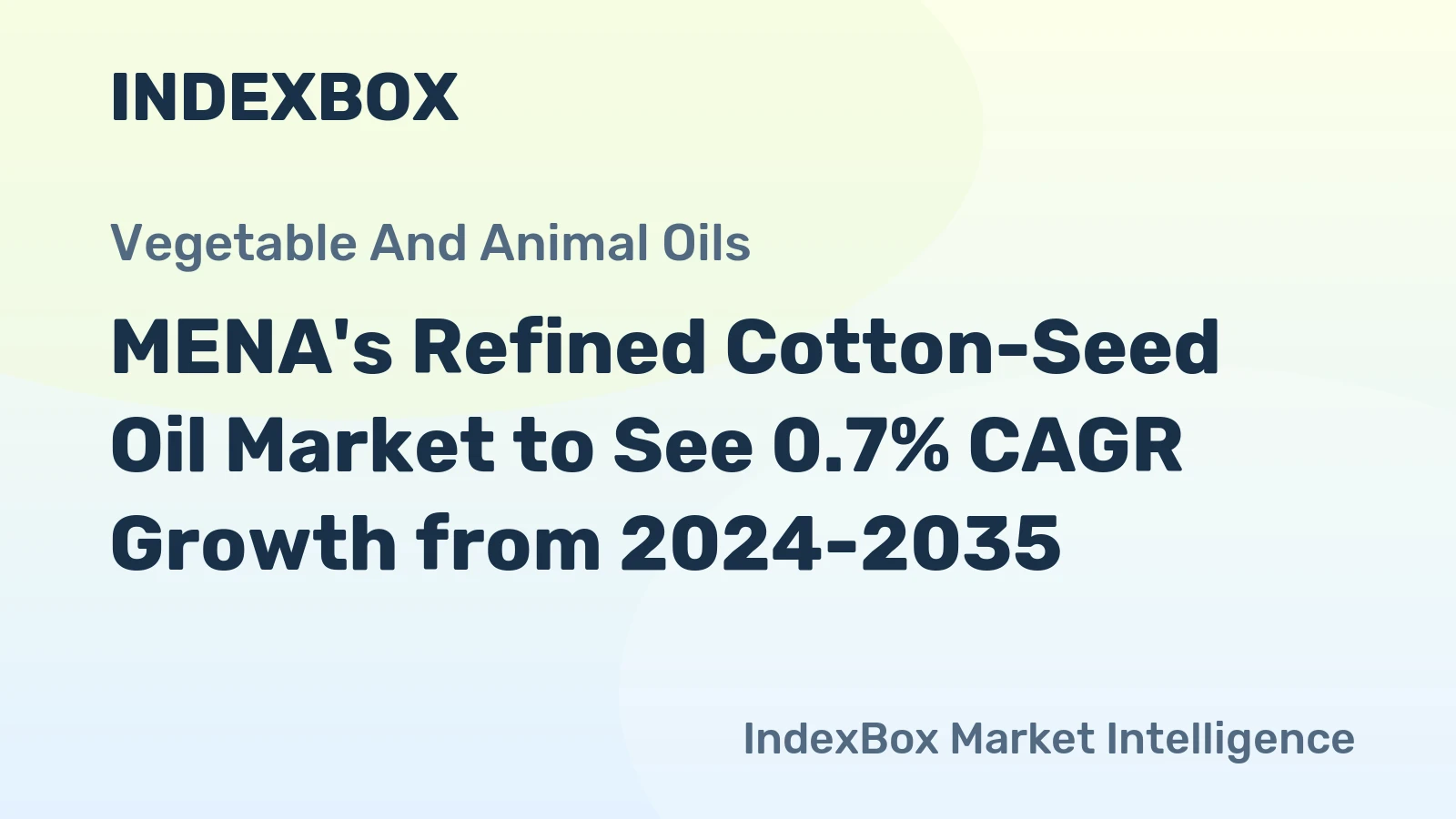 MENA's Refined Cotton-Seed Oil Market to See 0.7% CAGR Growth from 2024-2035
