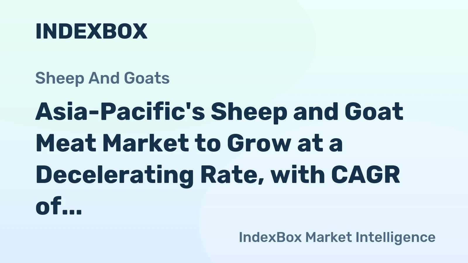 Asia-Pacific's Sheep and Goat Meat Market to Grow at a Decelerating Rate, with CAGR of +1.8% by 2035