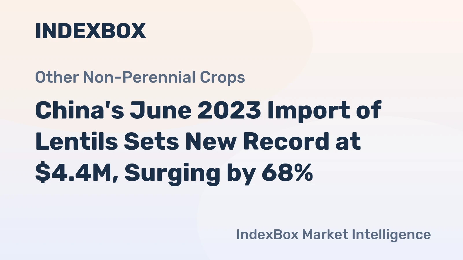 China's June 2023 Import of Lentils Sets New Record at $4.4M, Surging by 68%