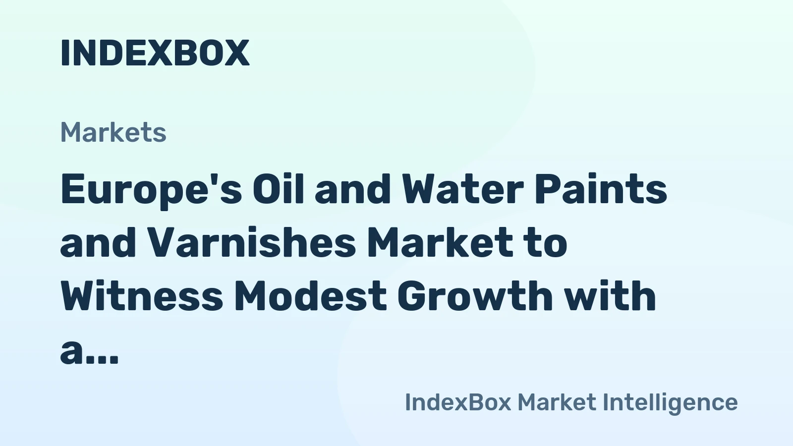 Europe's Oil and Water Paints and Varnishes Market to Witness Modest Growth with a CAGR of +0.5% from 2024 to 2035