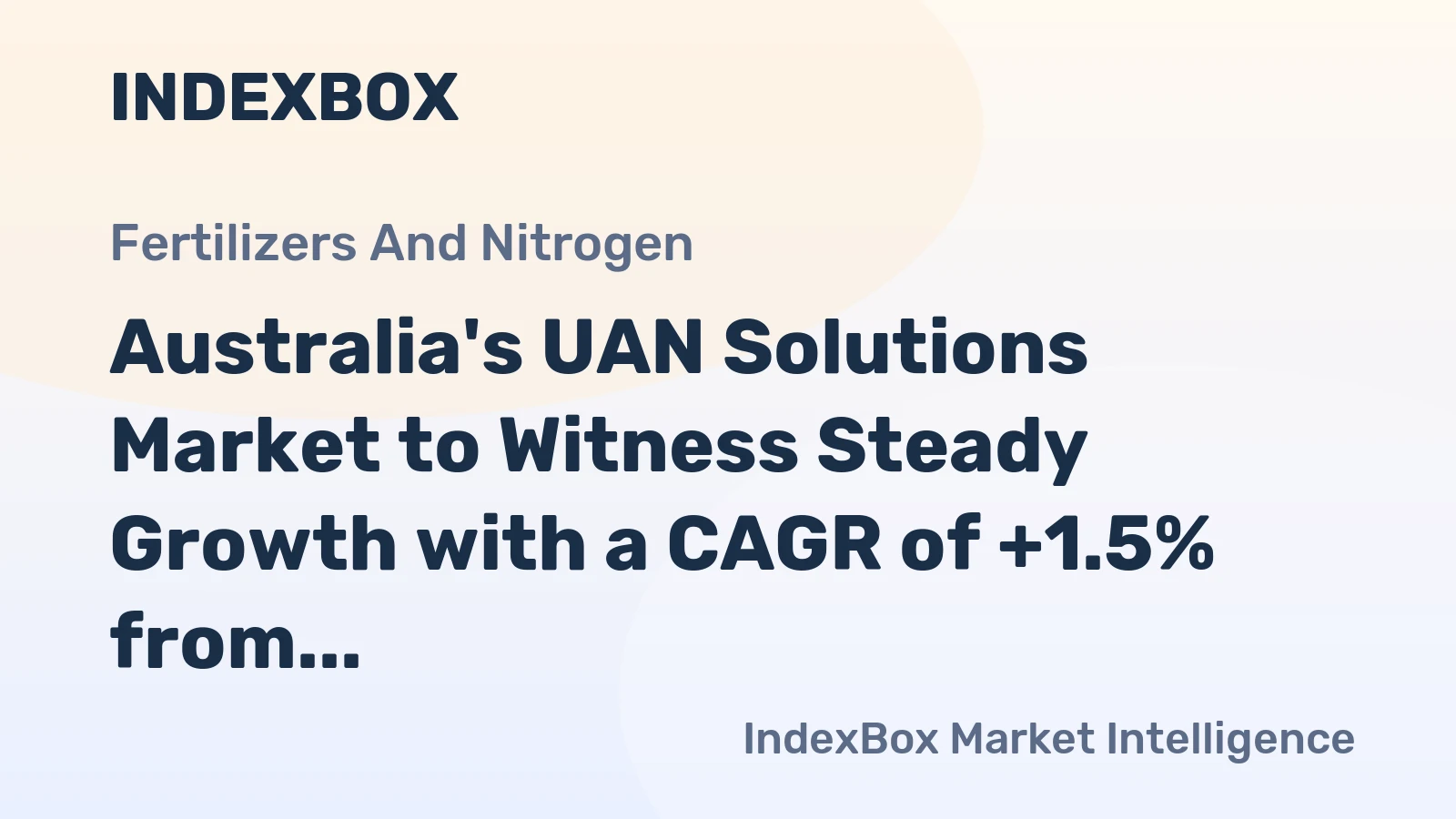 Australia's UAN Solutions Market to Witness Steady Growth with a CAGR of +1.5% from 2024 to 2035