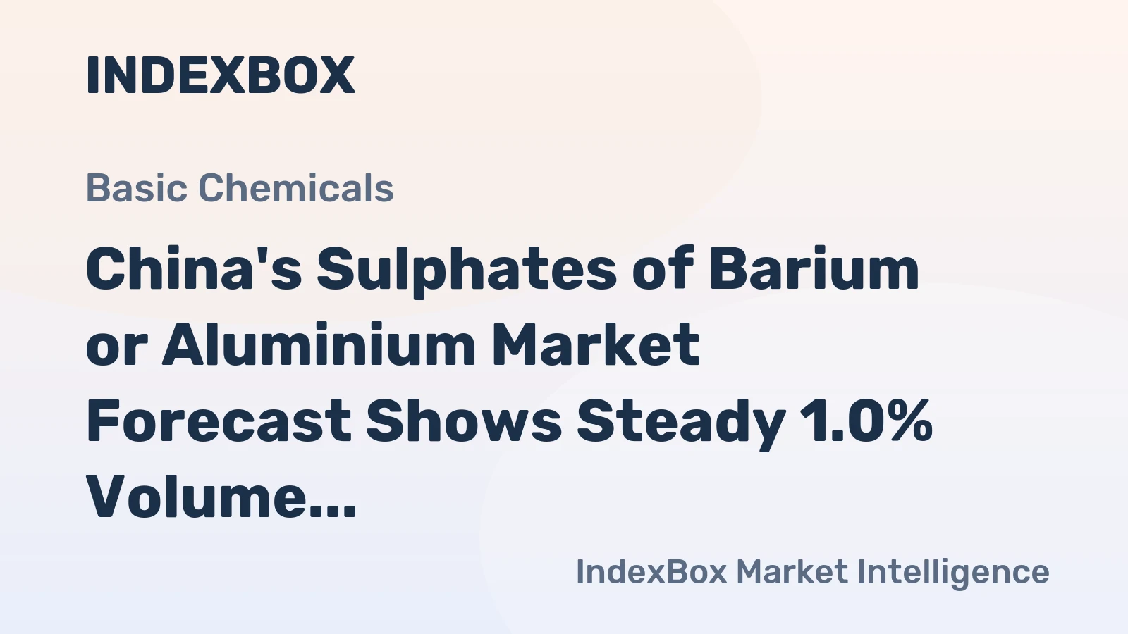 China's Sulphates of Barium or Aluminium Market Forecast Shows Steady 1.0% Volume CAGR Through 2035