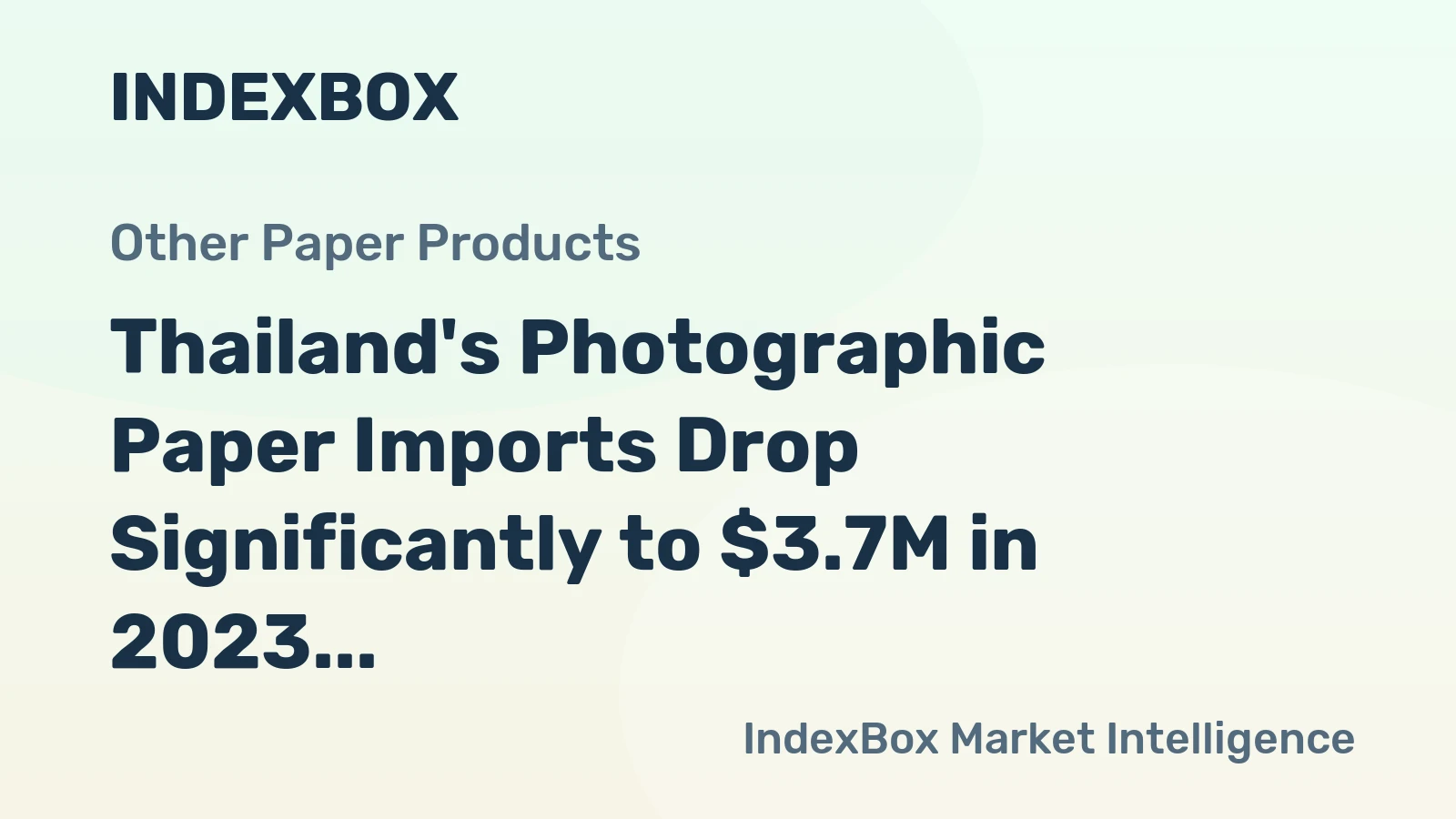 Thailand's Photographic Paper Imports Drop Significantly to $3.7M in 2023