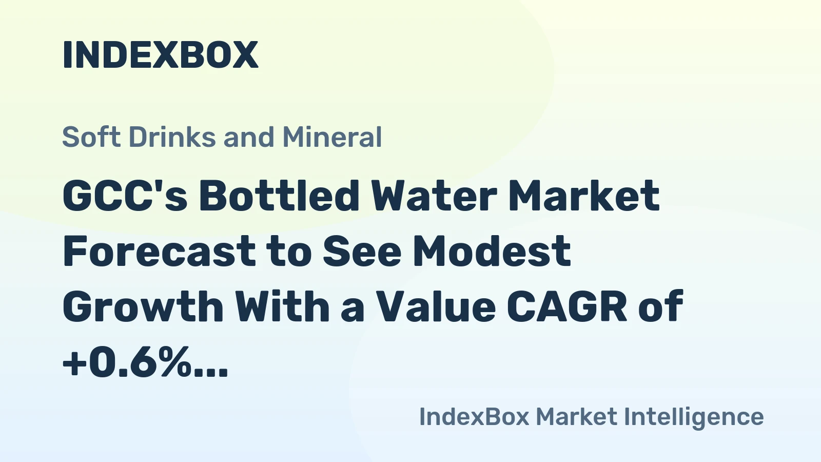 GCC's Bottled Water Market Forecast to See Modest Growth With a Value CAGR of +0.6%
