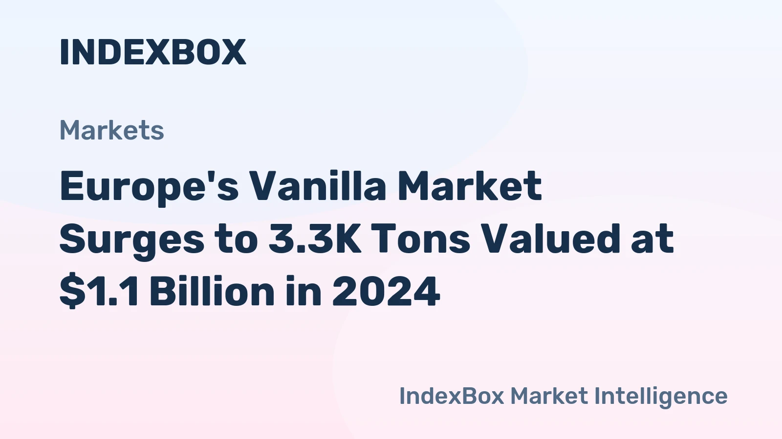 Europe's Vanilla Market Surges to 3.3K Tons Valued at $1.1 Billion in 2024