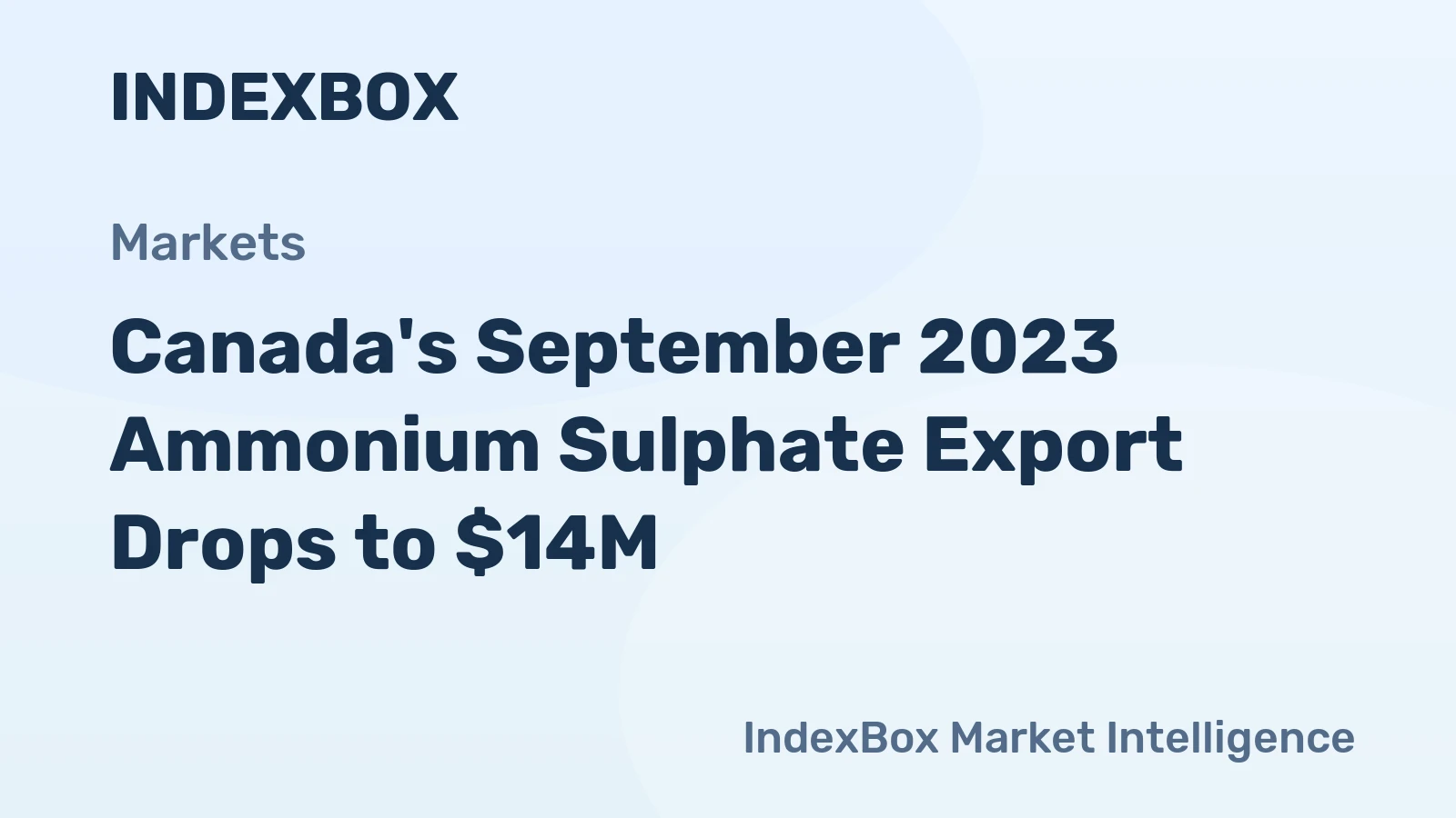 Canada's September 2023 Ammonium Sulphate Export Drops to $14M