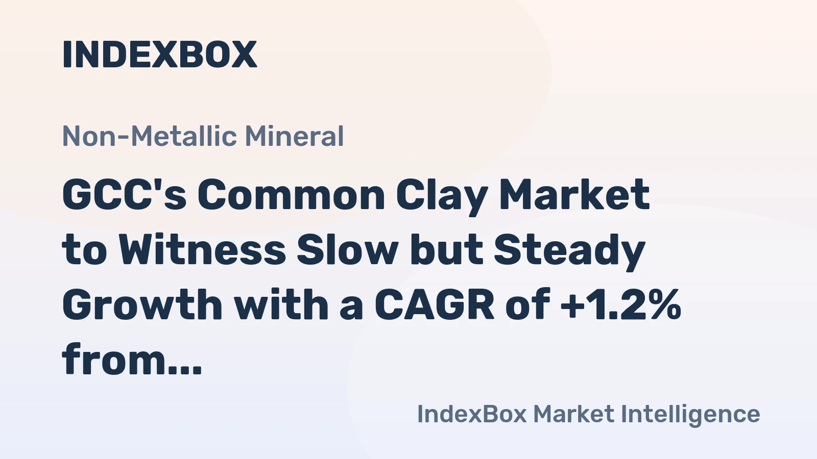GCC's Common Clay Market to Witness Slow but Steady Growth with a CAGR of +1.2% from 2024 to 2035