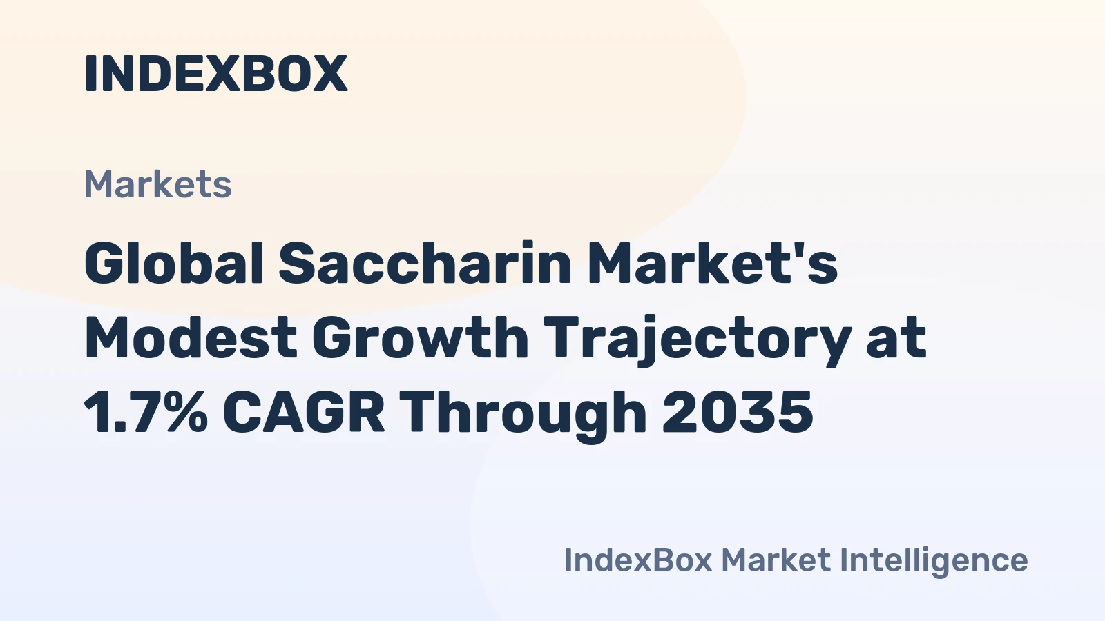 Global Saccharin Market's Modest Growth Trajectory at 1.7% CAGR Through 2035