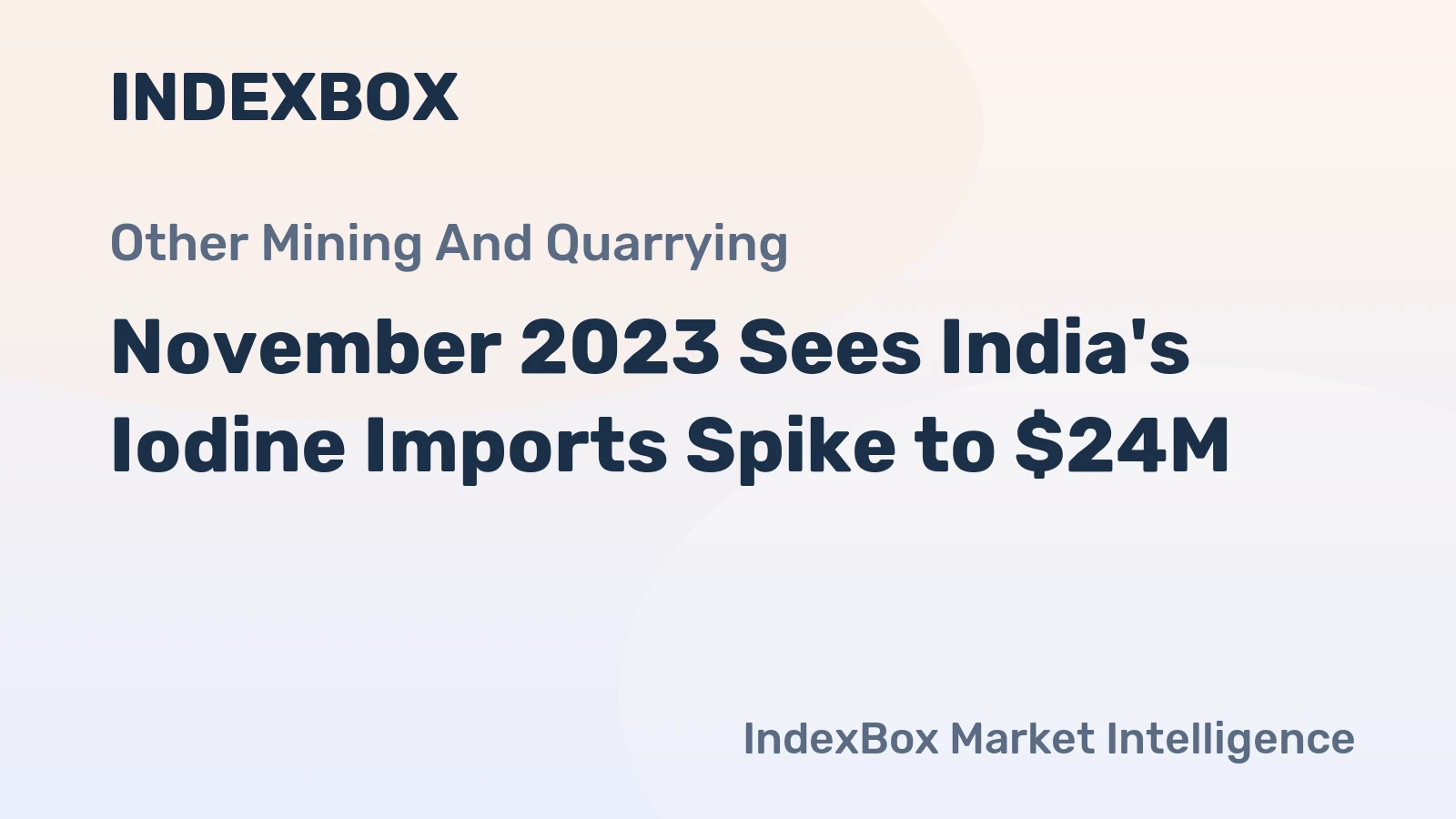November 2023 Sees India's Iodine Imports Spike to $24M