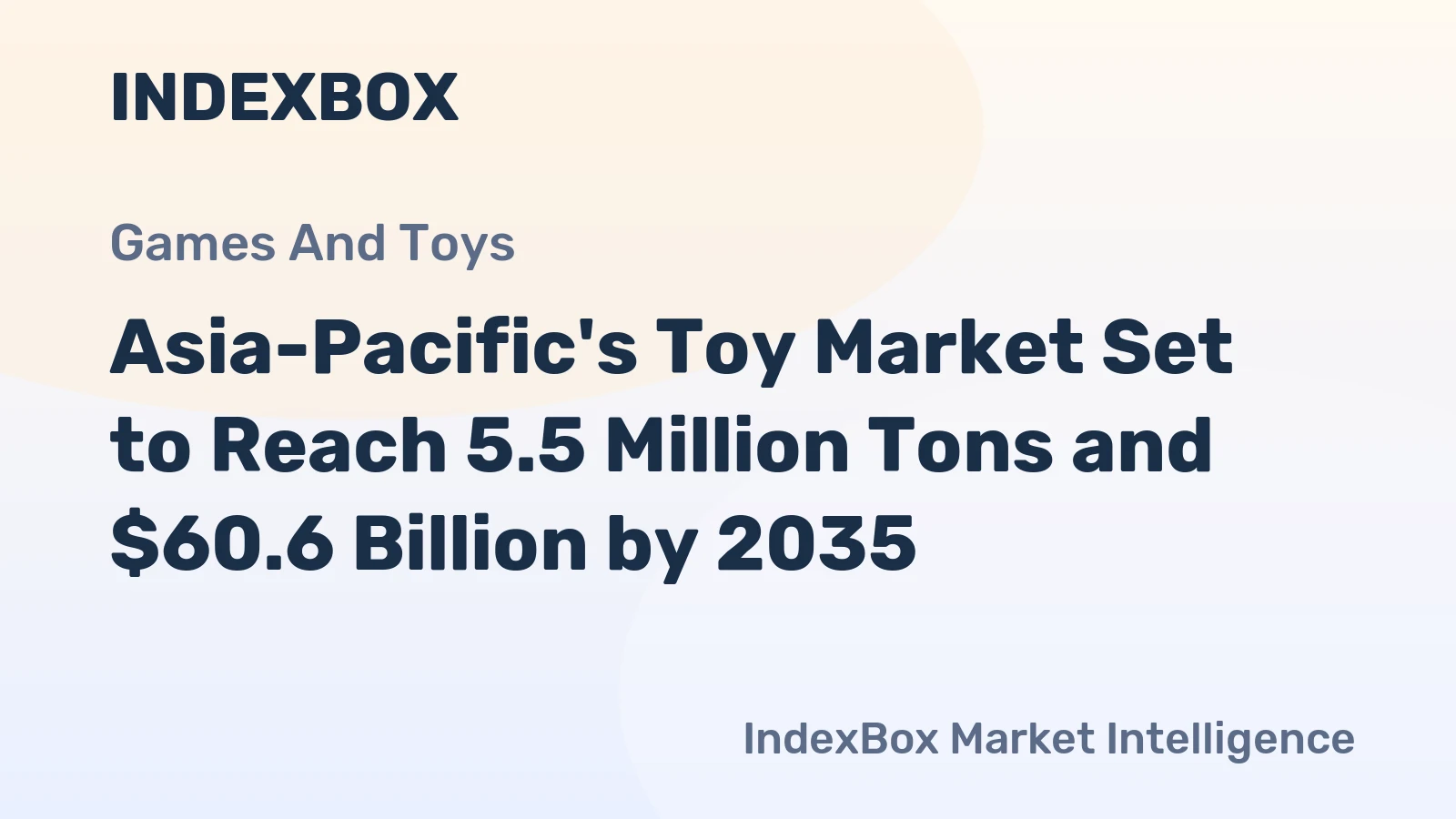 Asia-Pacific's Toy Market Set to Reach 5.5 Million Tons and $60.6 Billion by 2035