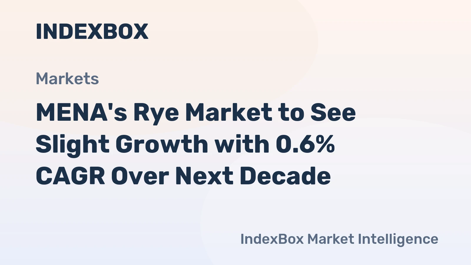 MENA's Rye Market to See Slight Growth with 0.6% CAGR Over Next Decade