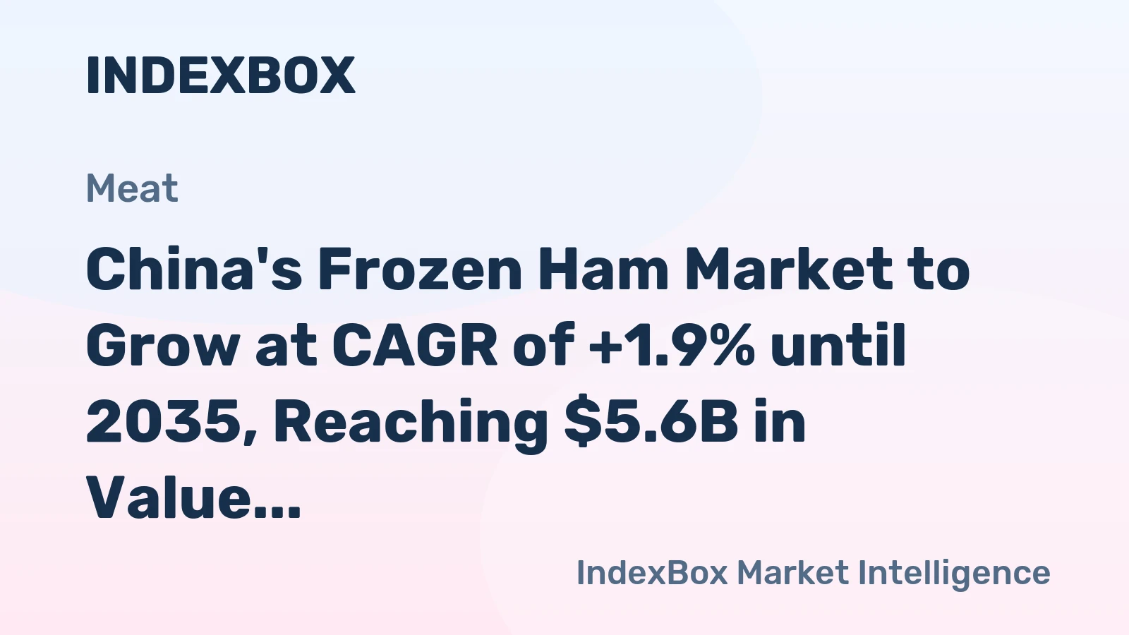 China's Frozen Ham Market to Grow at CAGR of +1.9% until 2035, Reaching $5.6B in Value