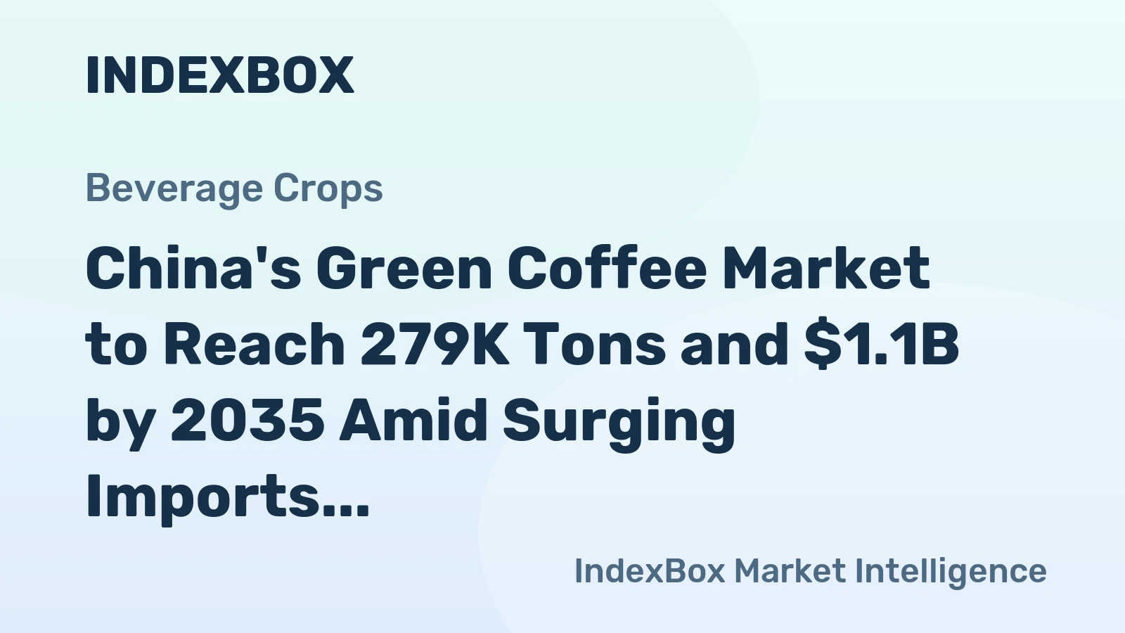China's Green Coffee Market to Reach 279K Tons and $1.1B by 2035 Amid Surging Imports
